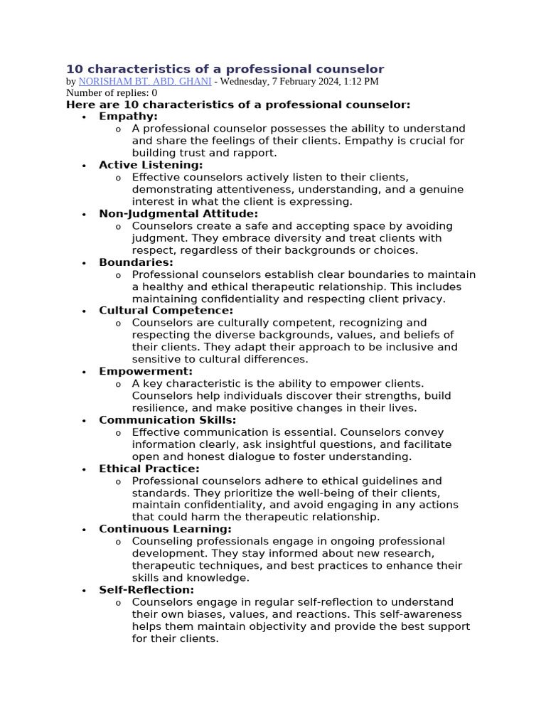 Key Traits of Effective Counselors | PDF | Psychotherapy | Self-Improvement