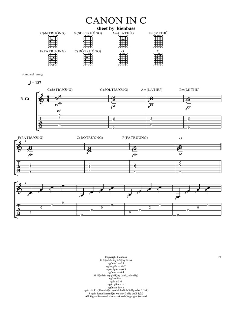 CANON IN C GUITAR+tabs | PDF