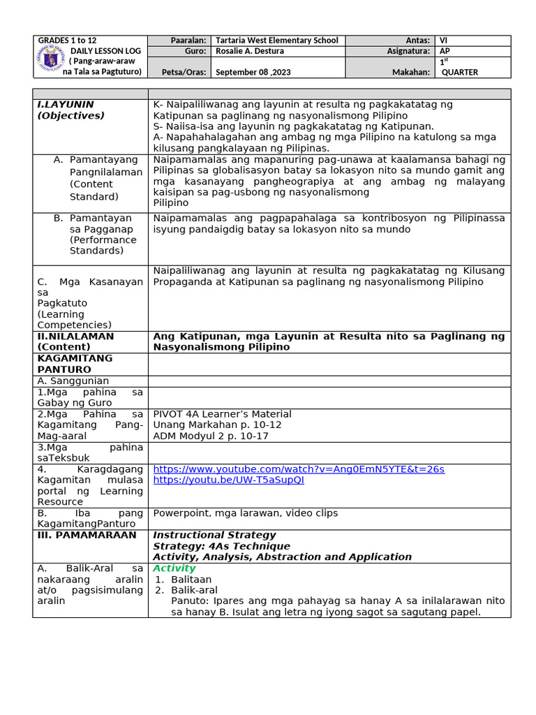 DLL AP 6 September 8, 2023 | PDF