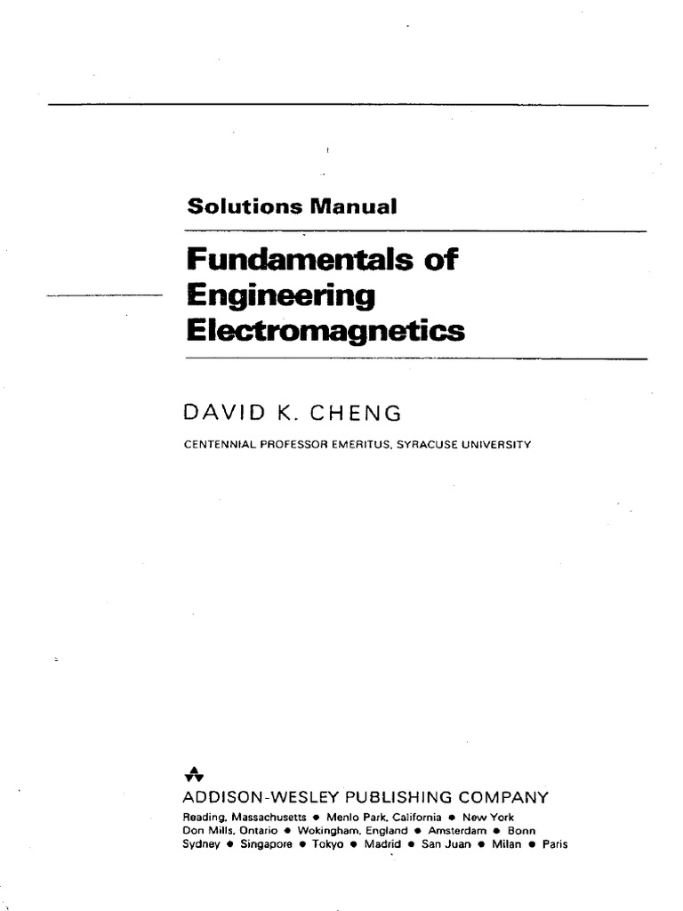 Fundamentals of Engineering Electromagnetics | PDF