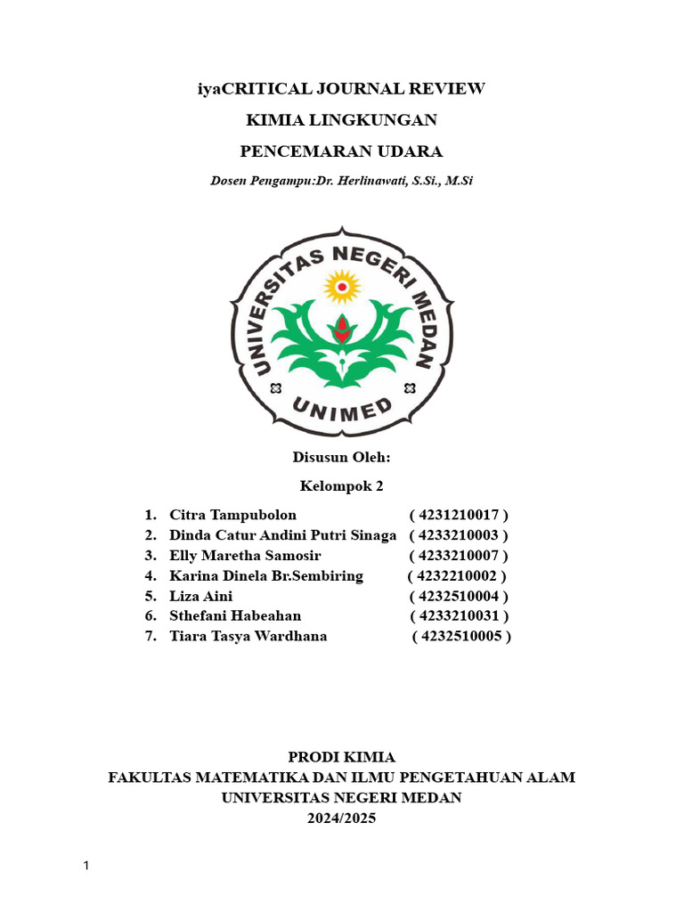CJR - Kimia Lingkungan - Kelompok 2 | PDF