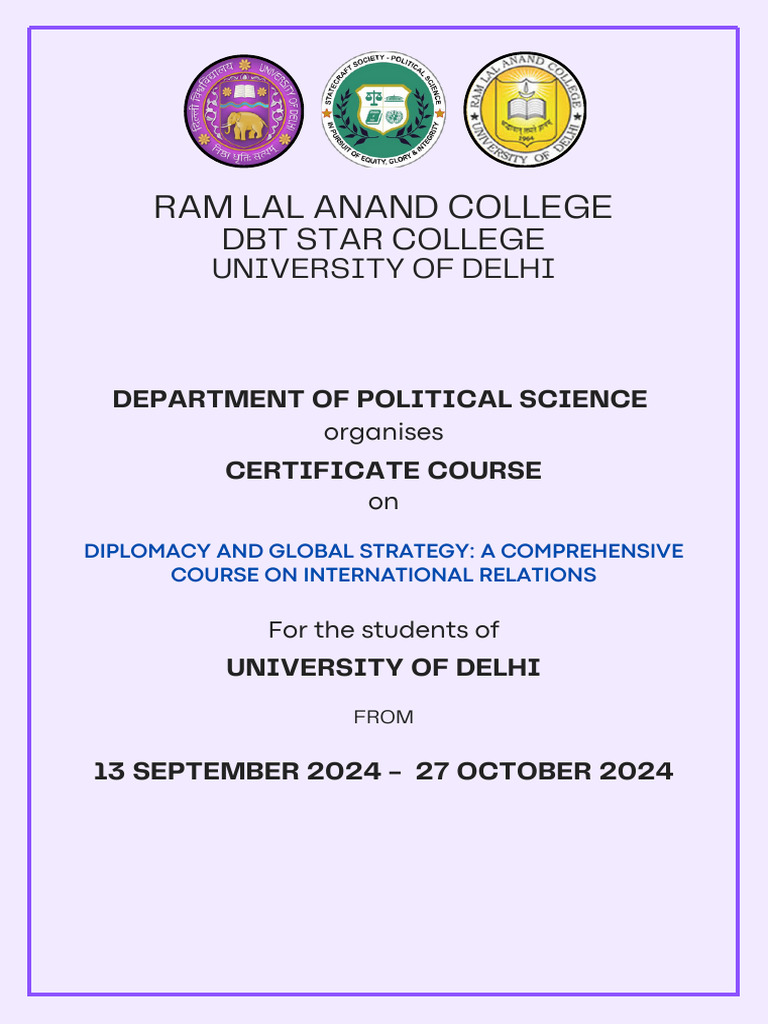 Brochure of Certificate Course On Diplomacy and Global Strategy | PDF ...