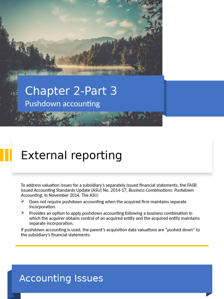 Chapter 2-Part 3-Pushdown Accounting | PDF