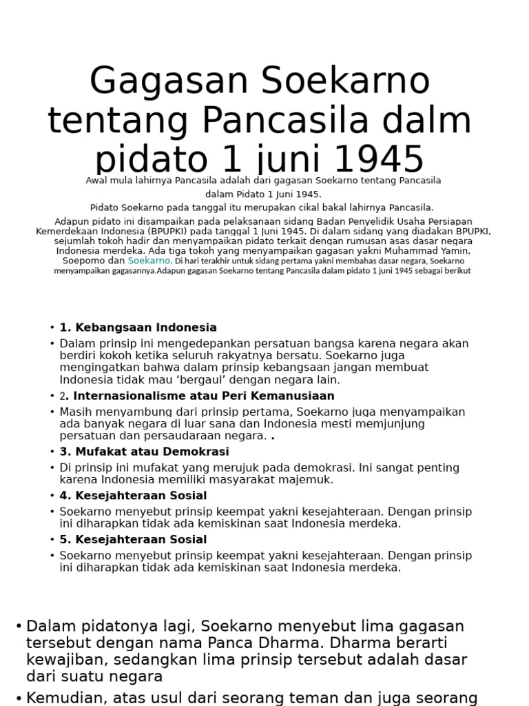 Gagasan Soekarno Tentang Pancasila Dalm Pidato 1 Juni | PDF