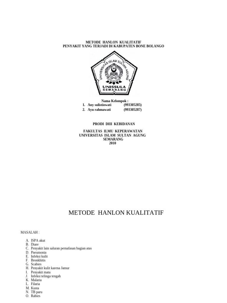 METODE HANLON KUALITATIF-ai | PDF