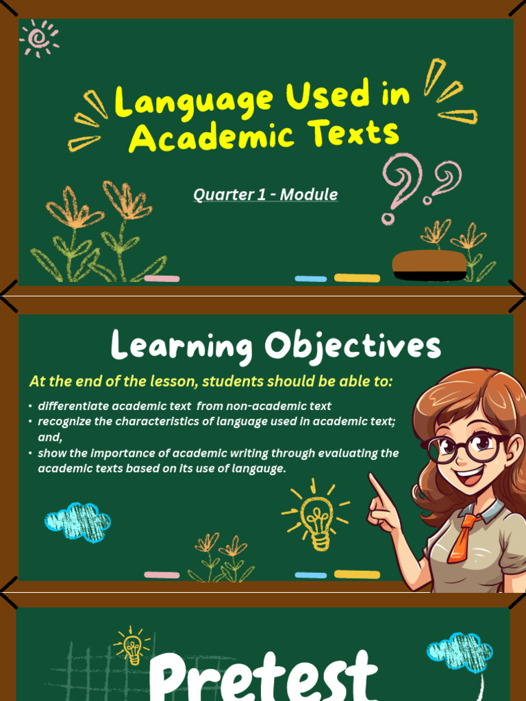 Language Used in Academic Texts | PDF