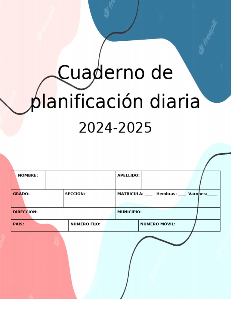 Cuaderno de Planificacion Diaria | PDF