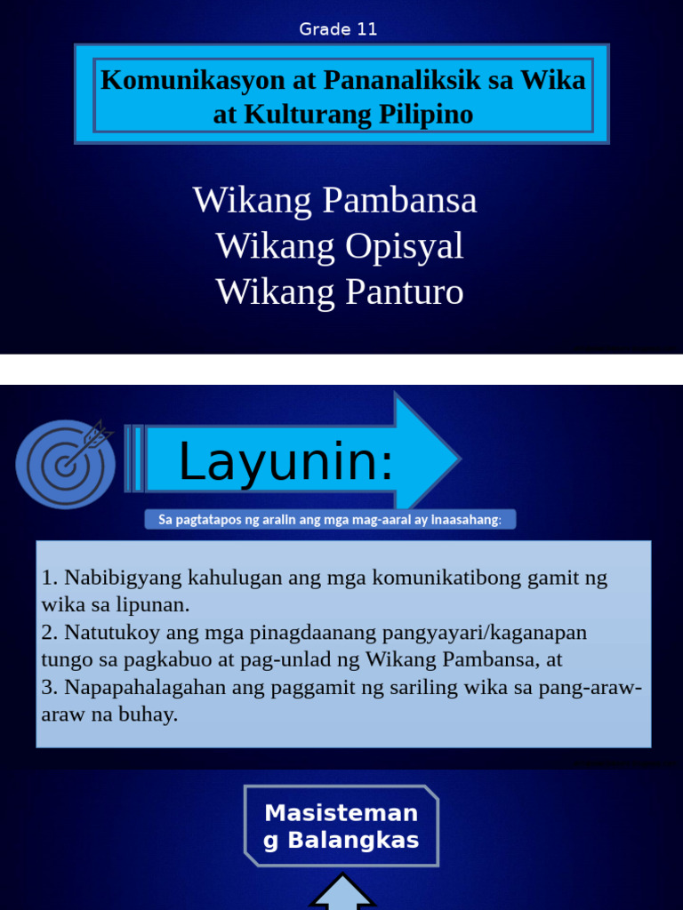 Wikang Pambansa, Opisyal, Panturo - Fin | PDF