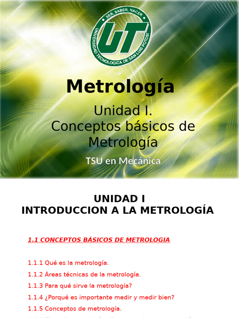 U1-1 Conceptos basicos de metrología | PDF