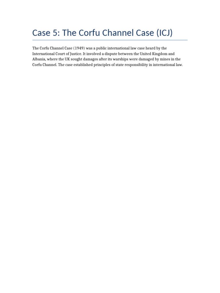 Corfu Channel Case | PDF