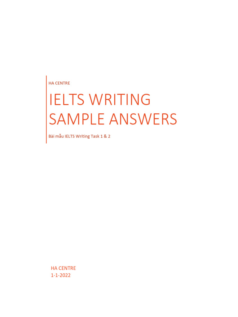IELTS Writing Sample Answers - Task 1 + 2 | PDF
