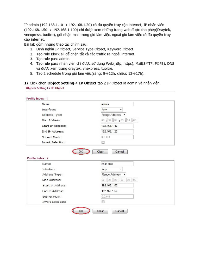 Vigor 2910 Firewall Rule | PDF