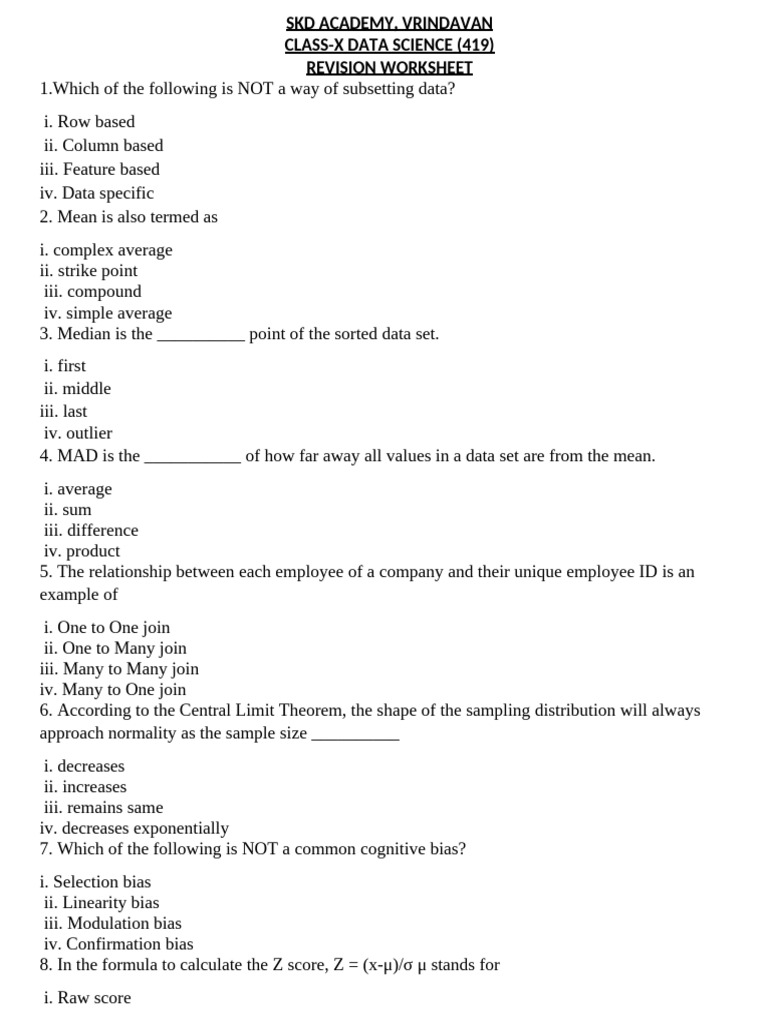 Ds Worksheet | PDF