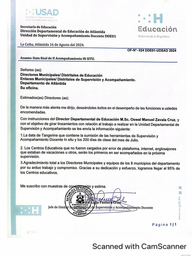 Oficio 024 Supervisión | PDF