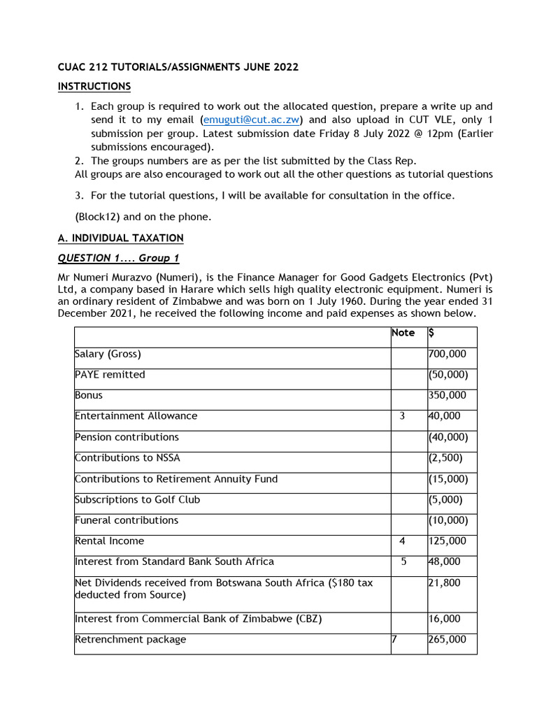 Tutorial QNST On Tax | PDF