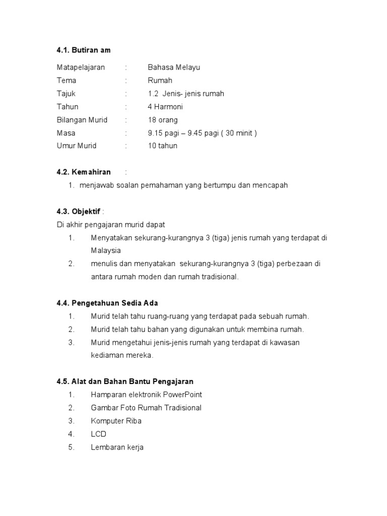 Contoh Lesson Plan | PDF