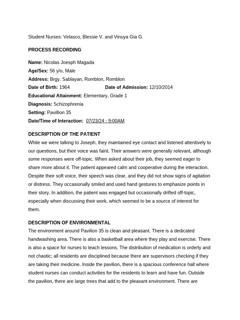 Process Recording Orientation Phase Sieb Gia | PDF