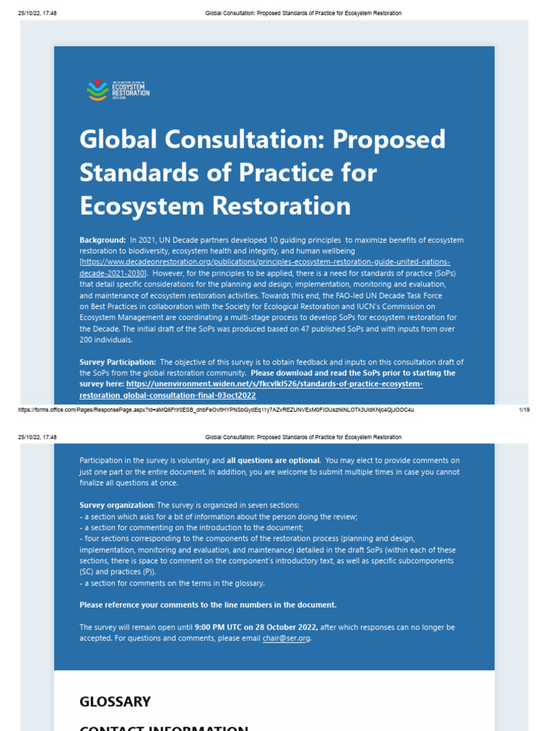 Global Consultation - Proposed Standards of Practice For Ecosystem ... Global Consultation - Proposed Standards of Practice For Ecosystem ...