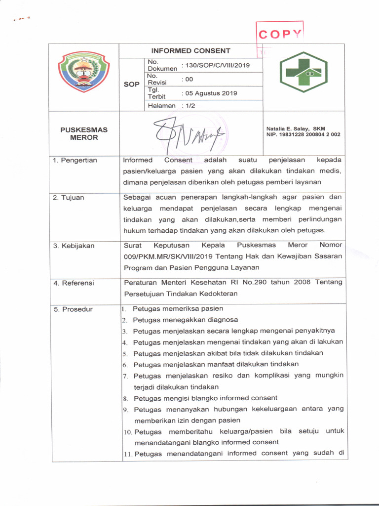 SOP INFORMED CONSENT | PDF