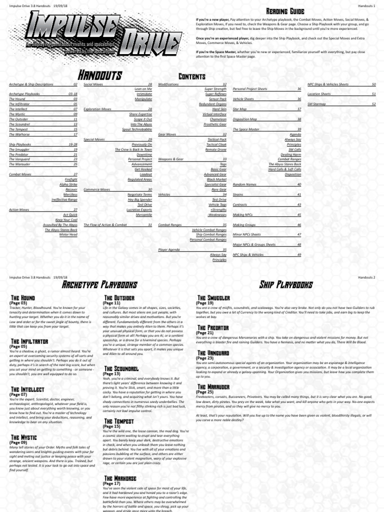 Impulse Drive 3.8 Handouts | PDF