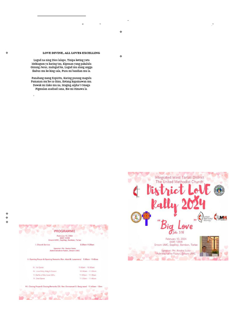 IWTD Love Rally 2024 Liturgy | PDF