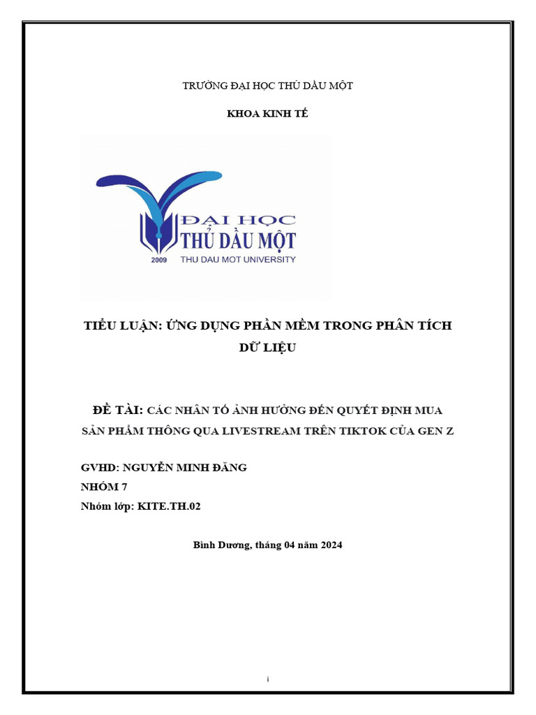 Nhom 7 Tieu Luan | PDF