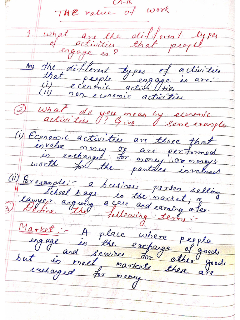SSC Chapter-13 The Value of Work | PDF