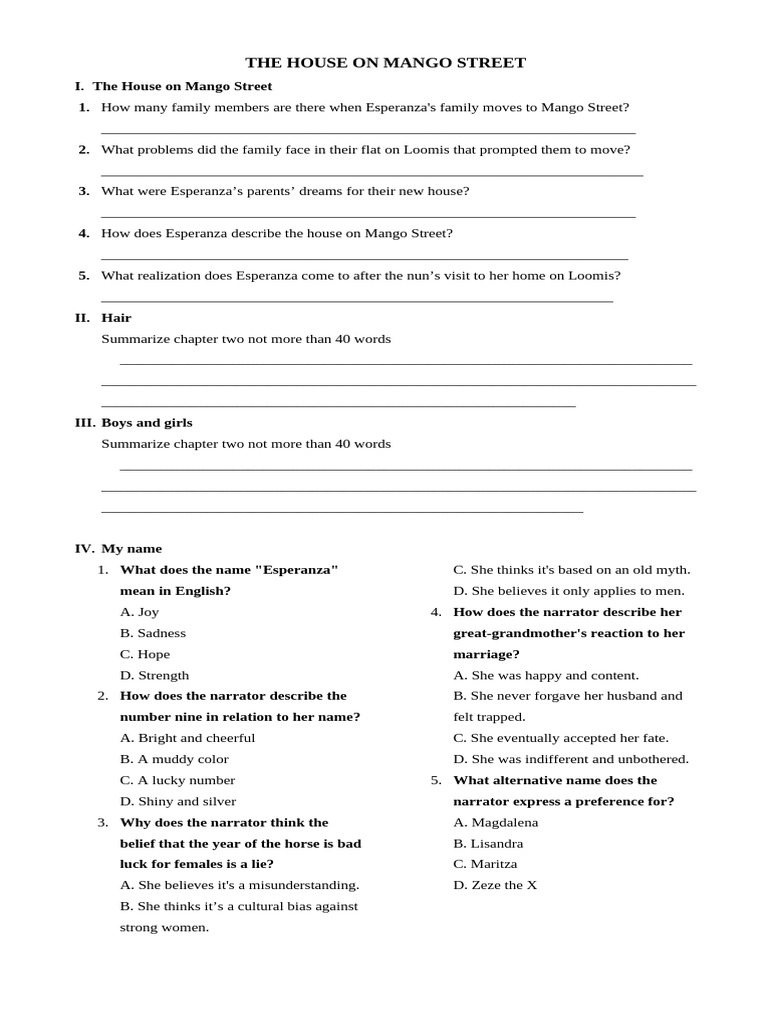 The House on Mango Street | PDF