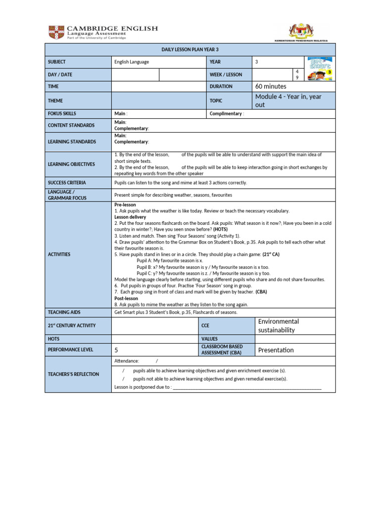 RPH BI YEAR 3 MODULE 4 (LP49-L64) (1) | PDF