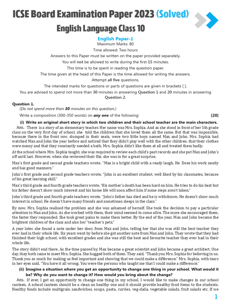 ICSE-Board-Examination-Paper-2023-English-Language-Class-10-SOLVED (1) (1) | PDF