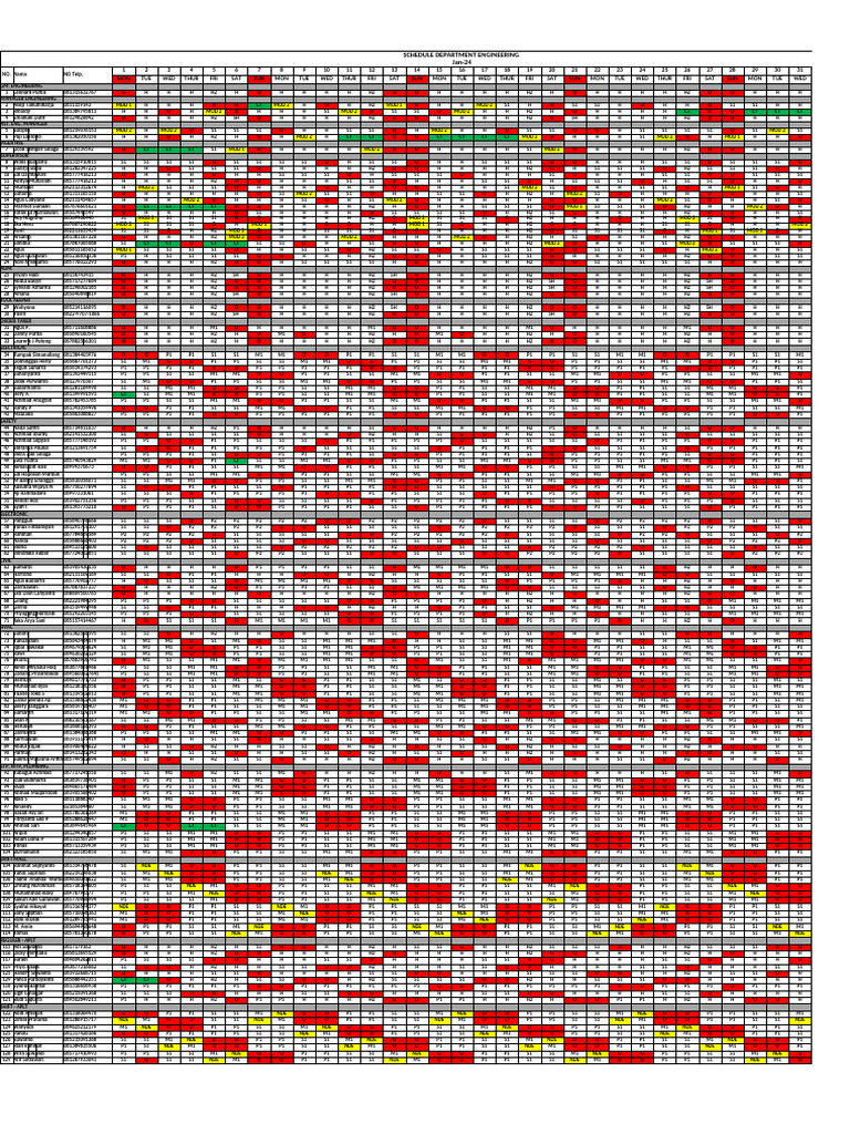 01 - Schedule Engineering January 2024 - HRD | PDF