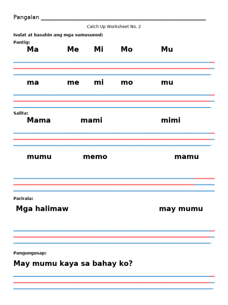 Worksheet Catch up March 15, 2024 Mamemimomu | PDF