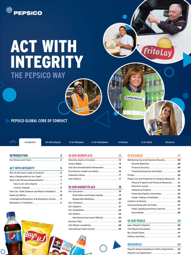 English Pepsico Global Code of Conduct Booklet-1 | PDF