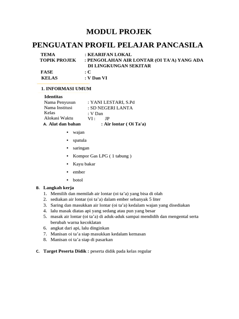 Modul Projek SDN Lanta | PDF