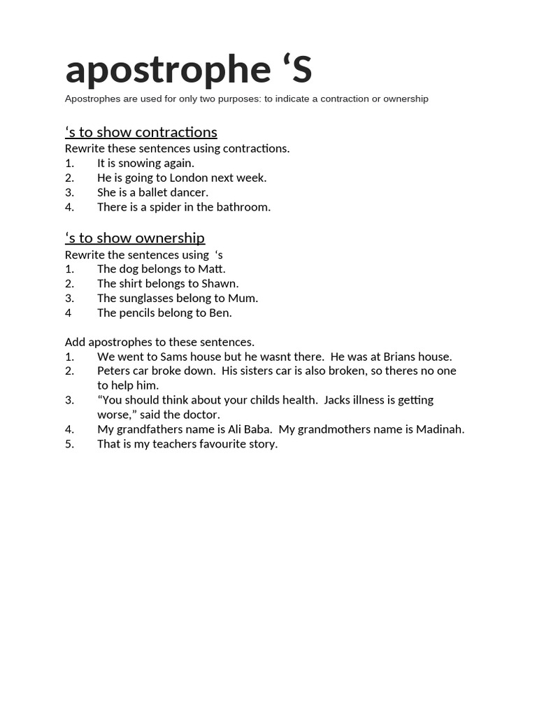 30b The Apostrophe S | PDF