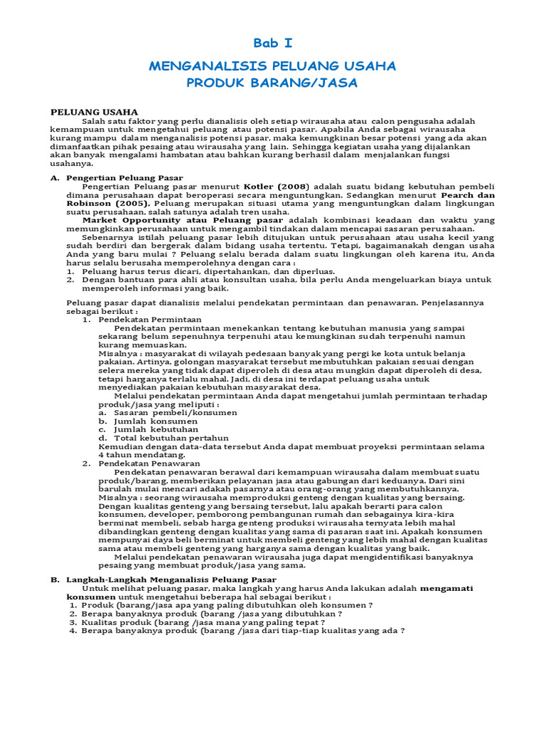 Materi Membaca Peluang Usaha | PDF