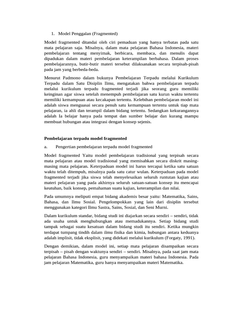 Aldi Model Pembelajaran Fragmented | PDF