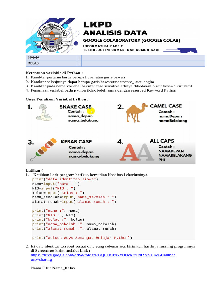 LKPD ANALISIS DATA-Belajar Python | PDF