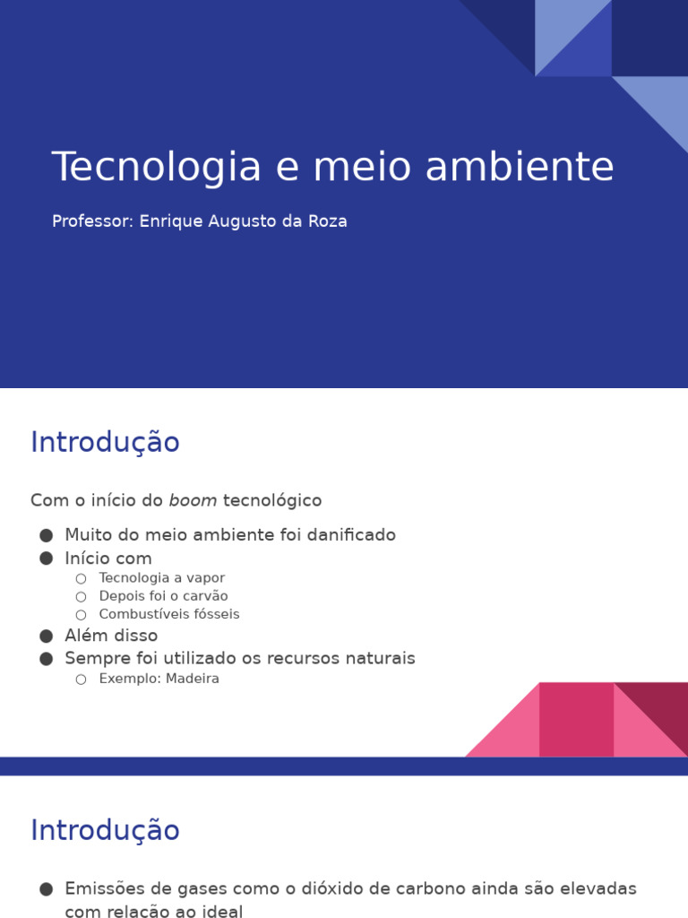 Tecnologia e Meio Ambiente | PDF