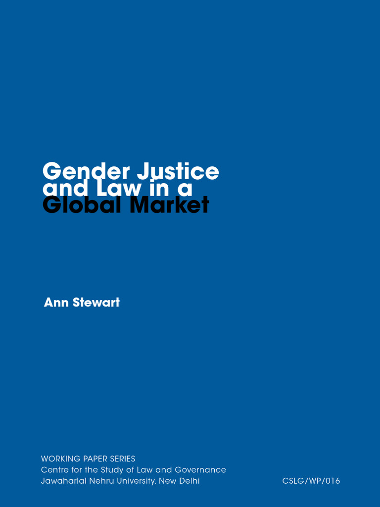 Gender Justice and Law in Global Market | PDF | Feminism | Gender Studies