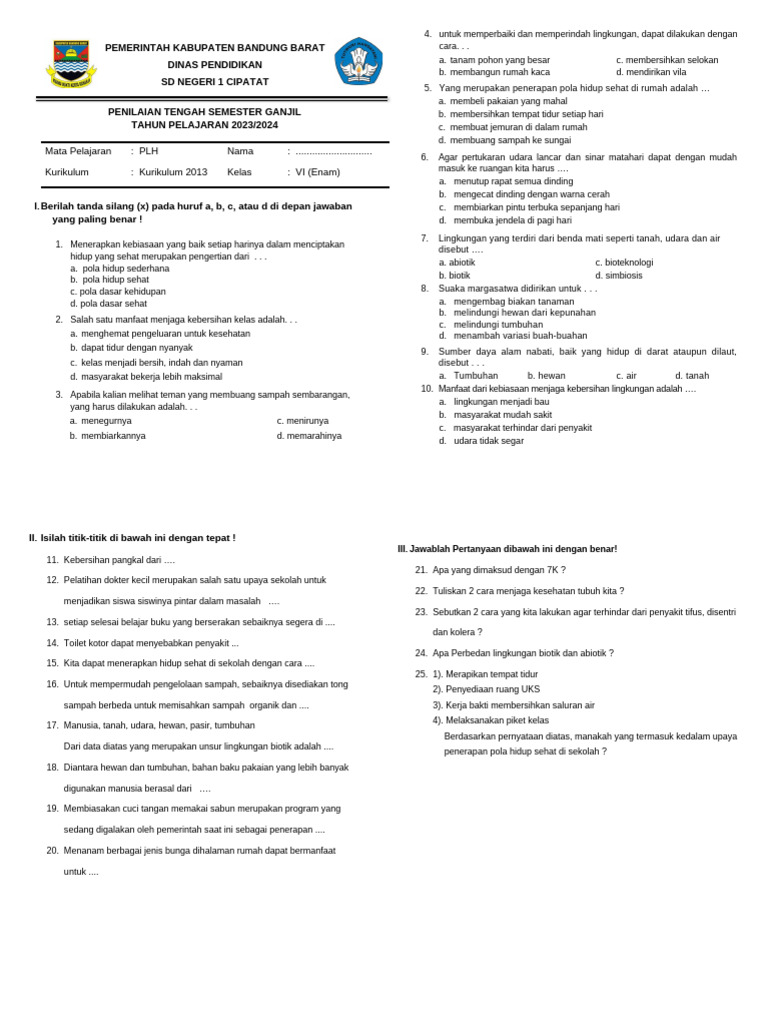 Master Sosl PLH Kelas 6 | PDF