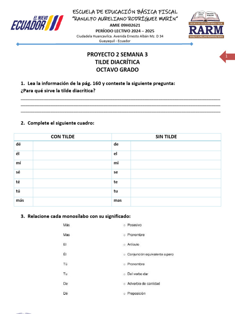 Proyecto 2 Semana 3 Octavo Lengua | PDF