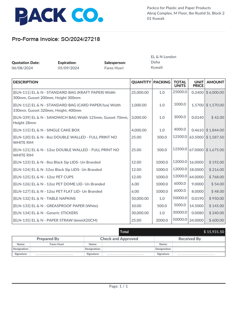 Pro-Forma - So - 2024 - 27218-1 | PDF