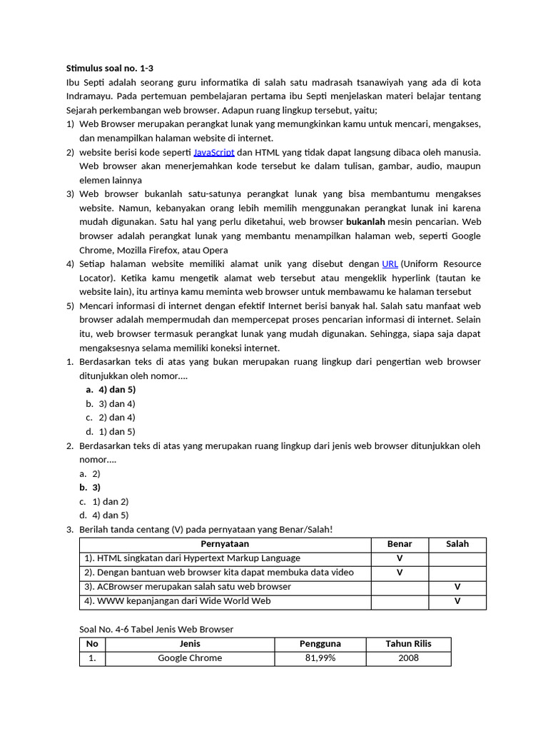 Naskah Soal Dan Kunci Jawaban PAS Informatika 9 | PDF | Game & Aktivitas
