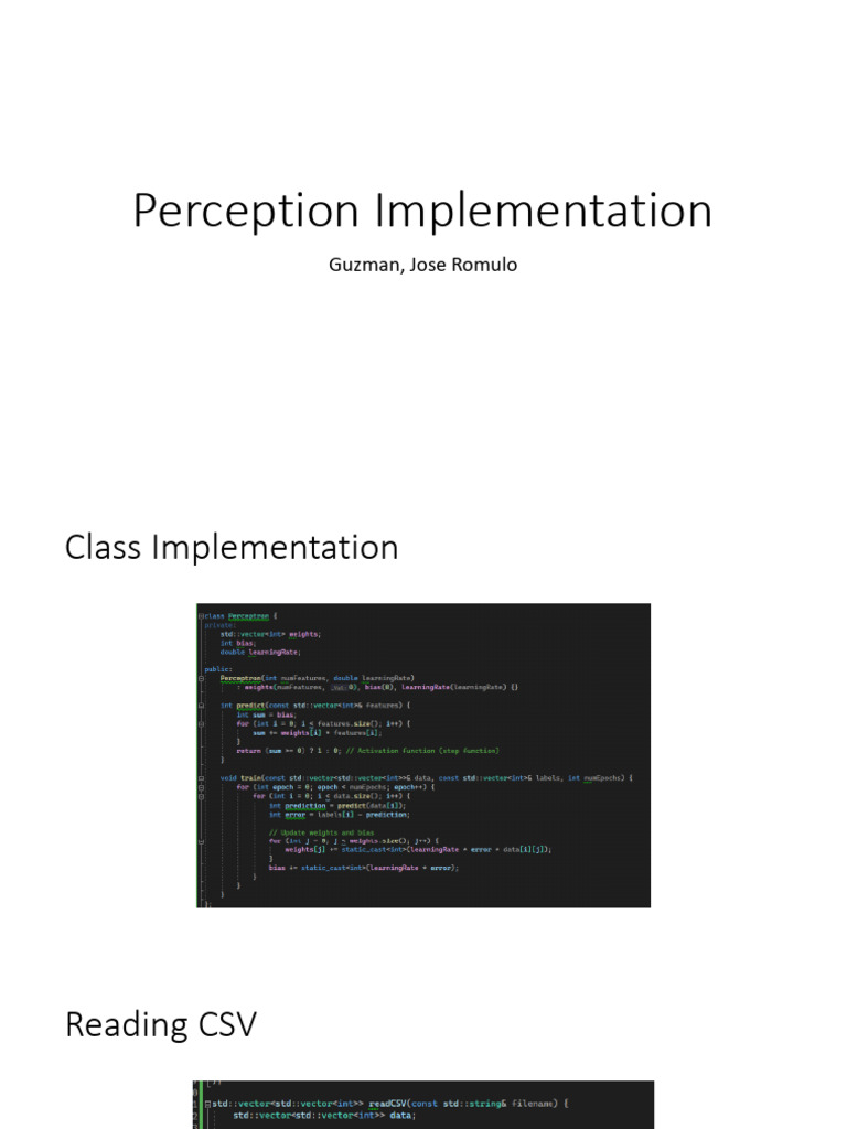 Perceptron Implementation | PDF
