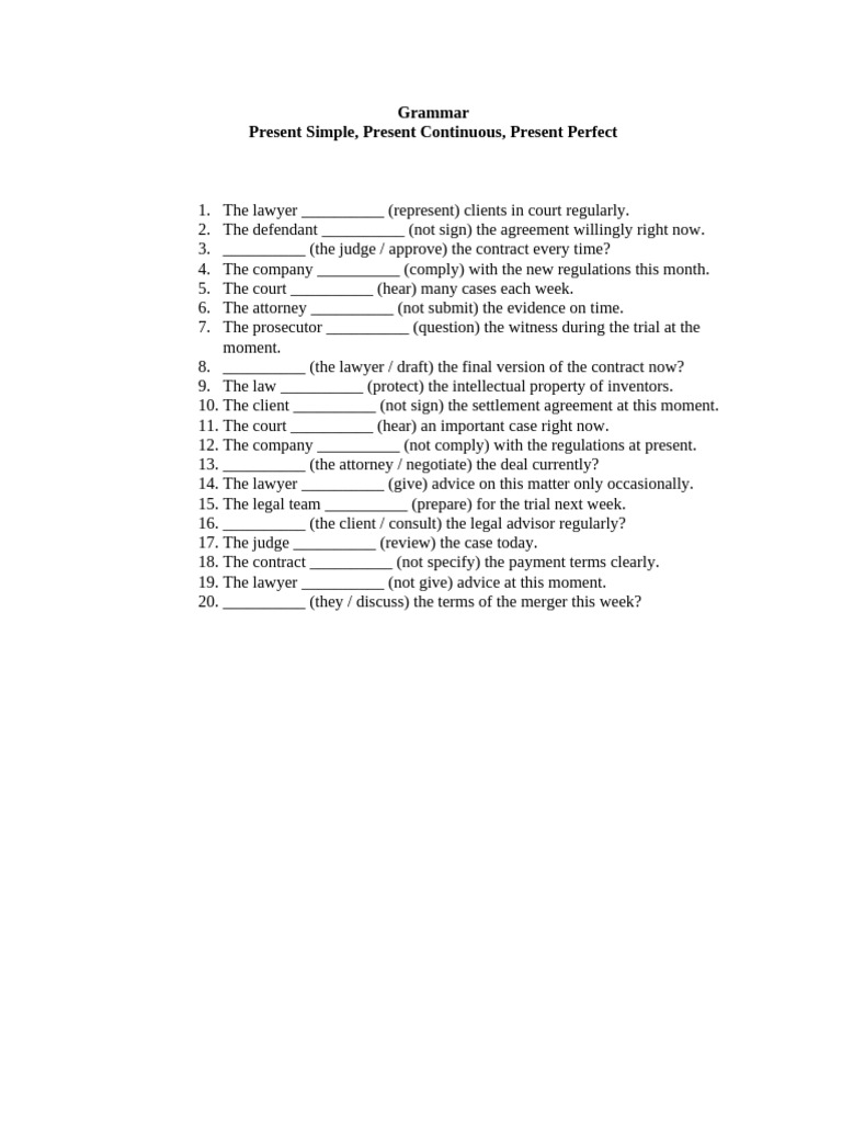 Grammar Present Simple, Present cont | PDF