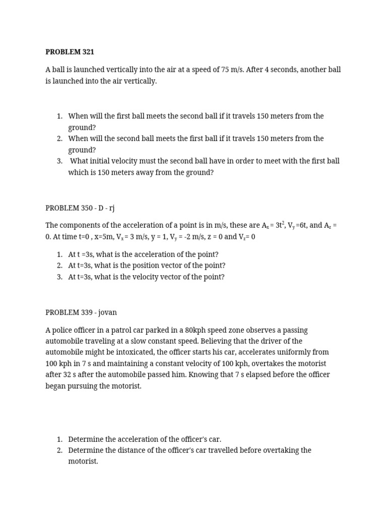 Mech 2 Problems | PDF