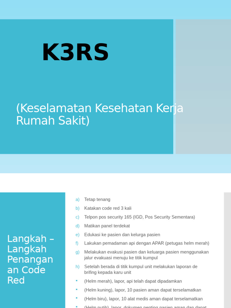 Materi Pelatihan K3RS Tahun 2024 - 2 | PDF