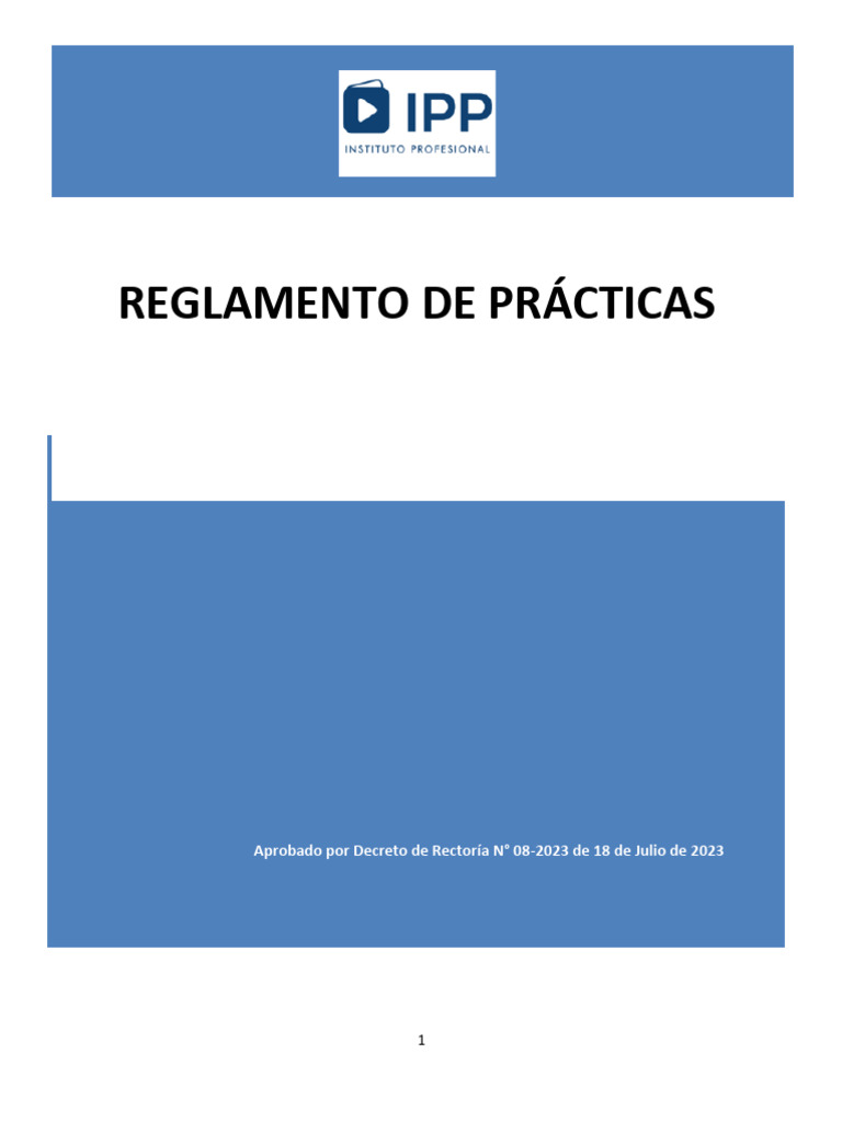 Reglamento de Prácticas IPP 2023 | PDF | Evaluación | Regulación