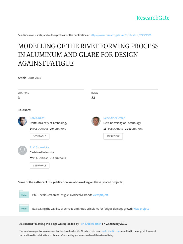 Modelling of The Rivet Forming Process I | PDF